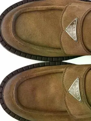 Prada Aged Suede Loafers