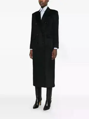 Max Mara Virgin Wool Double-breasted Peak Lapel Coat
