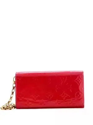 LOUIS VUITTON Chaine Wallet Monogram Vernis Clutch Bag - Red