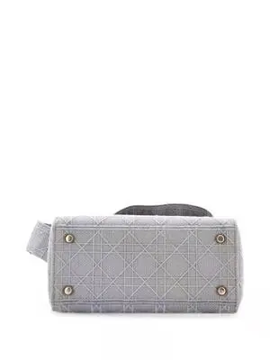 Dior Lady D-lite Cannage Embroidered Canvas Satchel
