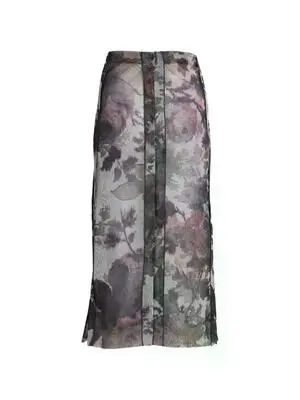 Erdem Floral Print Jacquard Skirt