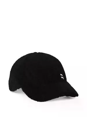 Karl Lagerfeld Shearling Cap - Black