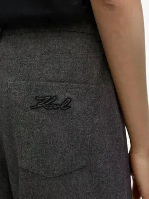 Karl Lagerfeld Wide-leg Flannel Pants
