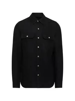 Rick Owens Fw26 Tower Outershirt In Ramie Moleskin