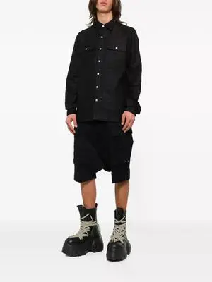 Rick Owens Fw26 Tower Outershirt In Ramie Moleskin