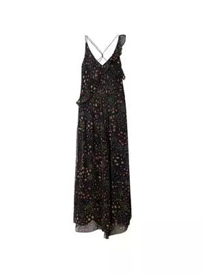 Isabel Marant Étoile Luxie Floral-print Ruffled Midi Dress - Black