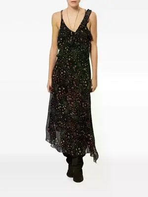 Isabel Marant Étoile Luxie Floral-print Ruffled Midi Dress - Black