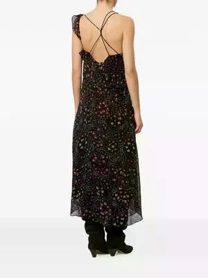 Isabel Marant Étoile Luxie Floral-print Ruffled Midi Dress - Black
