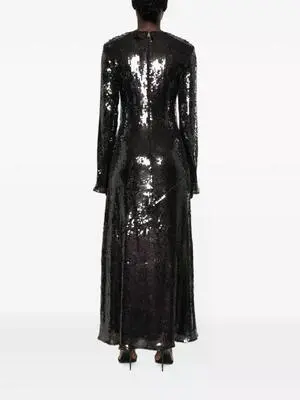 ROTATE BY BIRGER CHRISTENSEN Sequin-embellished Long-sleeve Maxi Dress