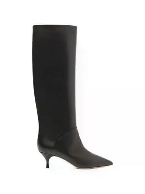 Casadei Julia Plonge Pointed-toe Knee-high Boots - Black