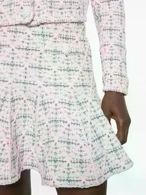 SELF-PORTRAIT Check Knit Mini Skirt - Pink