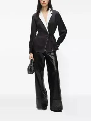 Karl Lagerfeld Satin-finish Wrap Blouse