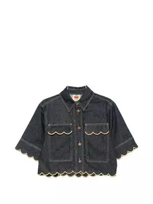 Farm Rio Scallop-edge Shirt - Blue