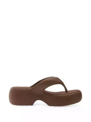 Melissa Free Fuzzy Platform Thong-strap Sandals - Brown