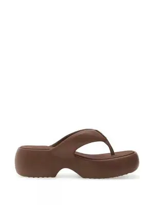 Melissa Fuzzy Platform Thong-strap Sandals - Brown