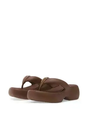 Melissa Fuzzy Platform Thong-strap Sandals - Brown