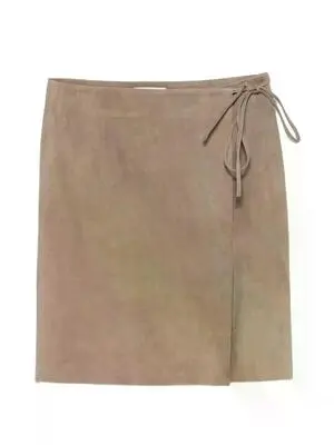 ST. AGNI Suede Wrap Skirt