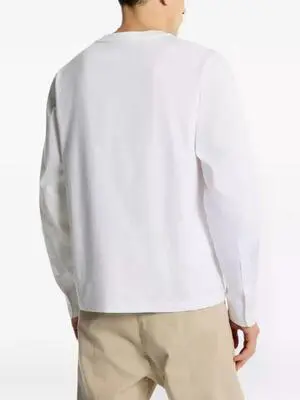 Dsquared2 Cotton Crew Neck Long Sleeve Sweater With Logo Plaque