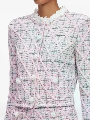SELF-PORTRAIT Check Knit Cardigan