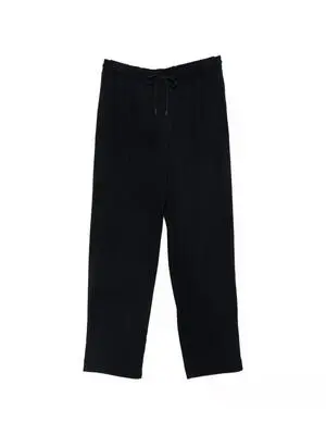 Giorgio Armani Drawstring-waist Textured Trousers - Blue