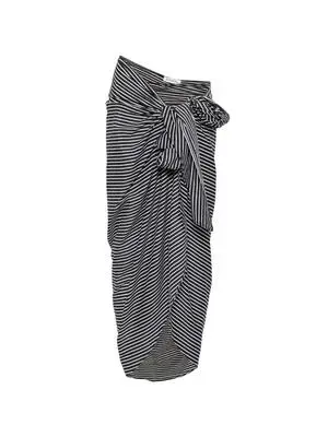 THE FRANKIE SHOP The Frankie Shop Striped Wrap Maxi Skirt Black