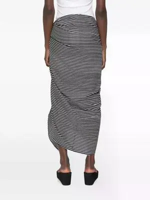 THE FRANKIE SHOP Striped Wrap Maxi Skirt - Black