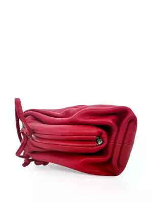 Bottega Veneta The Pouch Gathered Clutch Bag - Red
