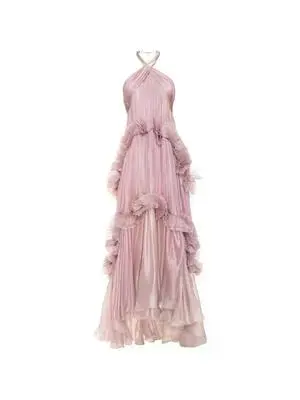 MARIA LUCIA HOHAN Zadie Ruffled Maxi Dress - Pink