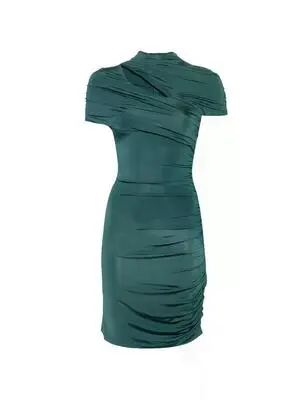 Balmain Draped Jersey Bodycon Dress - Green