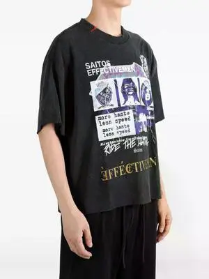 SAITOS Metallica Graphic-print Distressed T-shirt
