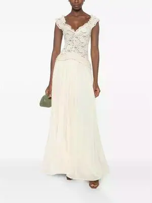 Arcina Ori Arabella Cap-sleeve Maxi Dress - Neutrals