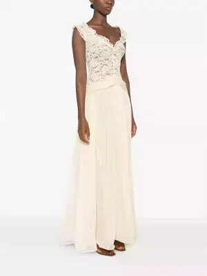 Arcina Ori Arabella Cap-sleeve Maxi Dress - Neutrals