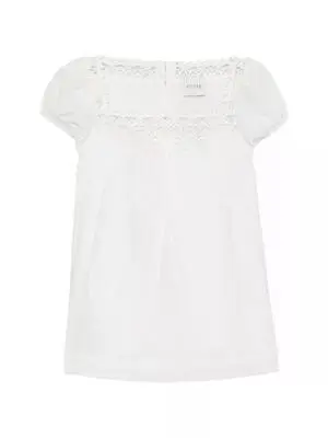 Posse Veda Crochet-trim Blouse - White