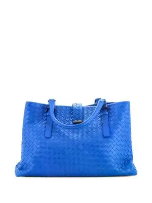 Bottega Veneta Roma Bag Intrecciato Nappa Medium Tote Bag - Blue
