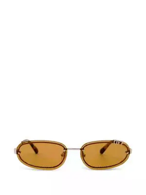 Off-White Rimless Oval-frame Sunglasses - Brown