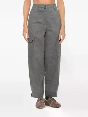 Peserico Button-fastening Straight-leg Trousers - Grey
