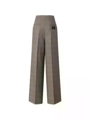 Pinko Wide-leg Check Trousers