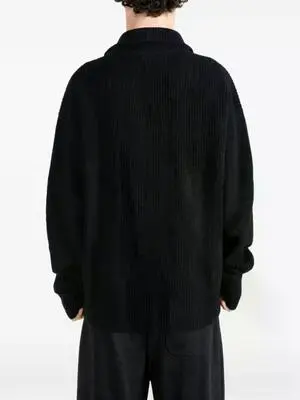 Extreme Cashmere Ribbed-knit Zip-up Sweater