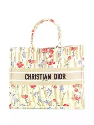 Dior Embroidered Canvas Large Tote Bag