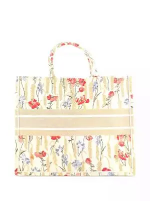 Dior Embroidered Canvas Large Tote Bag