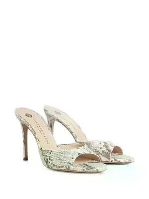 Roberto Festa Ramas Python-effect Heeled Sandals - Grey