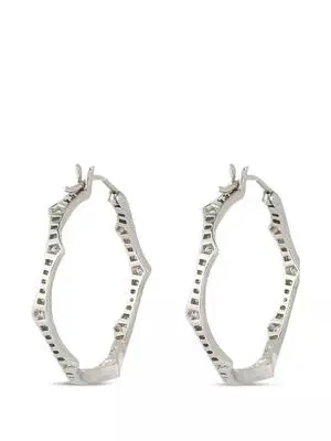 PARULINA Medium Briar Diamond Hoop Earrings In 18k White Gold - Silver