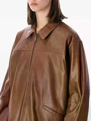 HAIKURE Zip-up Leather Jacket