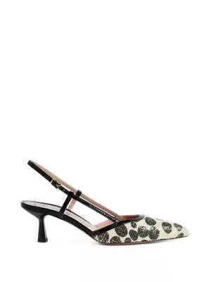 Roberto Festa Dora Polka-dot Slingback Heeled Pumps - Black