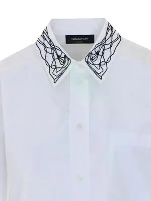 Fabiana Filippi Cotton Bead-embellished Collar Shirt