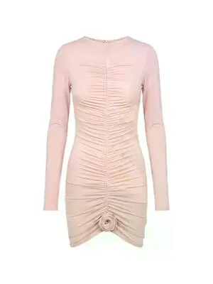 LA REVECHE Lillibet Ruched Floral-detail Mini Dress - Pink