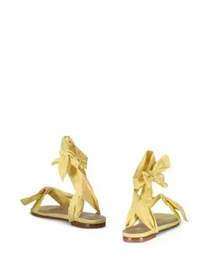 Red Valentino Bow Detail Wrap-around Sandals - Yellow