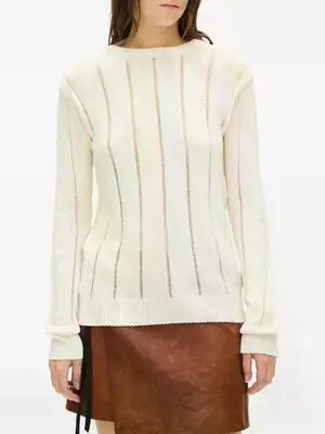 ANN DEMEULEMEESTER Open-knit Sweater - White
