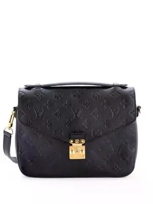 LOUIS VUITTON Pochette Metis Monogram Empreinte Leather Crossbody Bag - Black