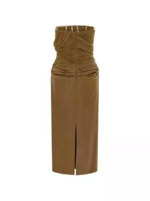 Magda Butrym Draped Strapless Midi Dress